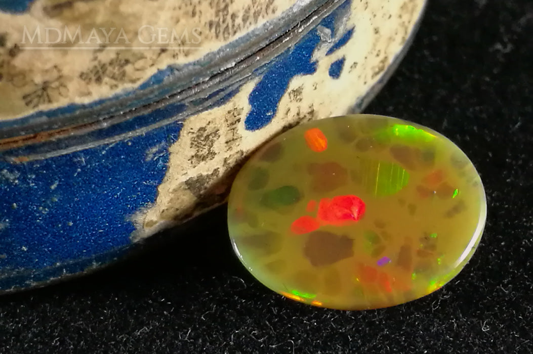 2.49 ct Welo Opal – Rare Double-Sided Gem with Honeycomb Pattern – MdMaya Gems