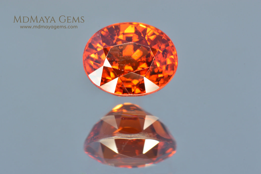 Natural Spessartite Garnet 2.46 ct – Oval Cut Unheated Orange Gem ...
