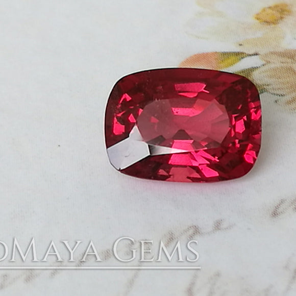 Natural Red Spinel 1.34 ct – Cushion Cut, Burma Origin, Unheated ...