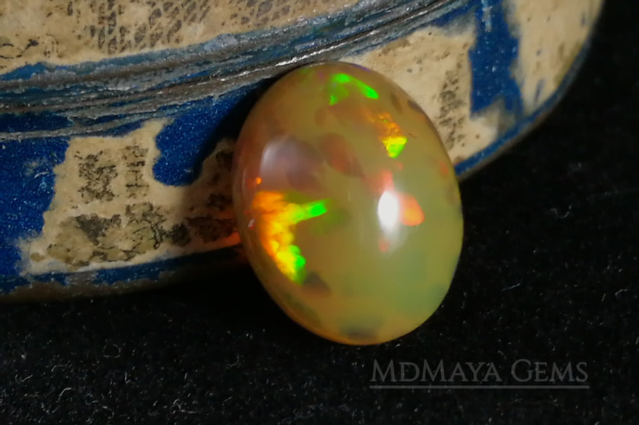 2.49 ct Welo Opal – Rare Double-Sided Gem with Honeycomb Pattern – MdMaya Gems