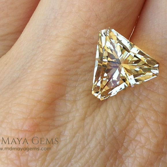 Yellow Oregon Sunstone – 4.79 ct Fancy Cut Natural Gem – MdMaya Gems