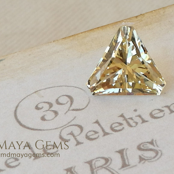 Yellow Oregon Sunstone – 4.79 ct Fancy Cut Natural Gem – MdMaya Gems
