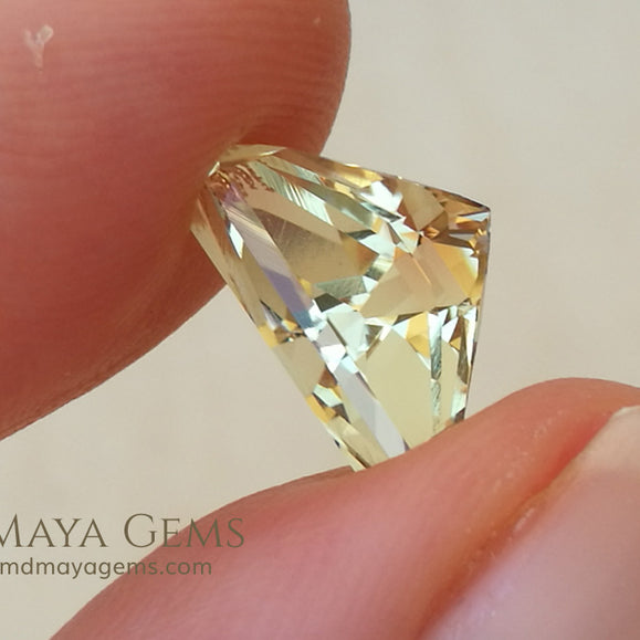 Yellow Oregon Sunstone – 4.79 ct Fancy Cut Natural Gem – MdMaya Gems
