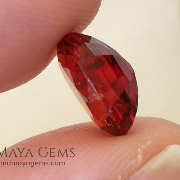 3.40 ct Orangy Red Burmese Spinel – Natural Oval Cut Gemstone – MdMaya Gems