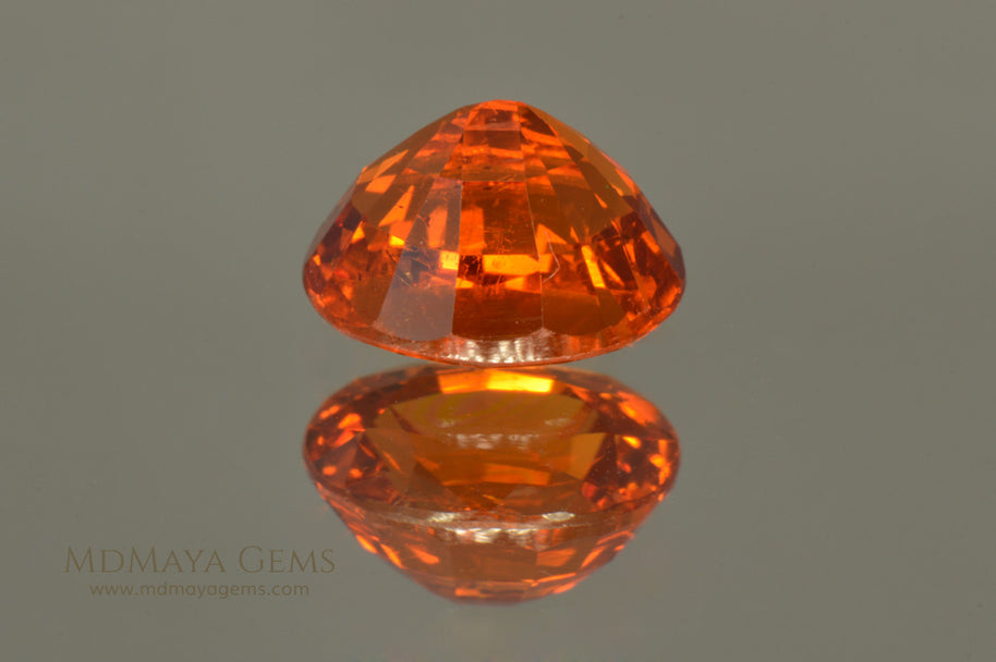 Vivid Orange Spessartite Garnet 2.74 ct – Unheated Oval Gemstone ...