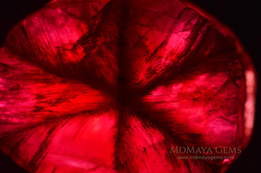 Trapiche Ruby 1.50 ct – Untreated Burmese Gem with Star Pattern – MdMaya Gems