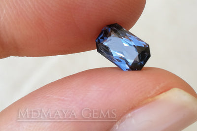 Unheated Violet Grey Spinel Gem. Octagon Cut. 1.42 ct - MdMaya Gems