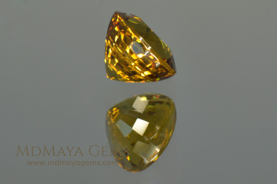Vivid Yellow Mali Garnet – 2.34 ct Round Cut Gemstone – MdMaya Gems